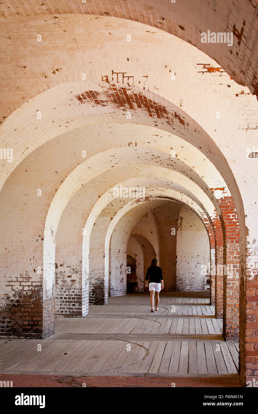 Fortifications inside Fort Pulaski National Monument on Cockspur Island ...