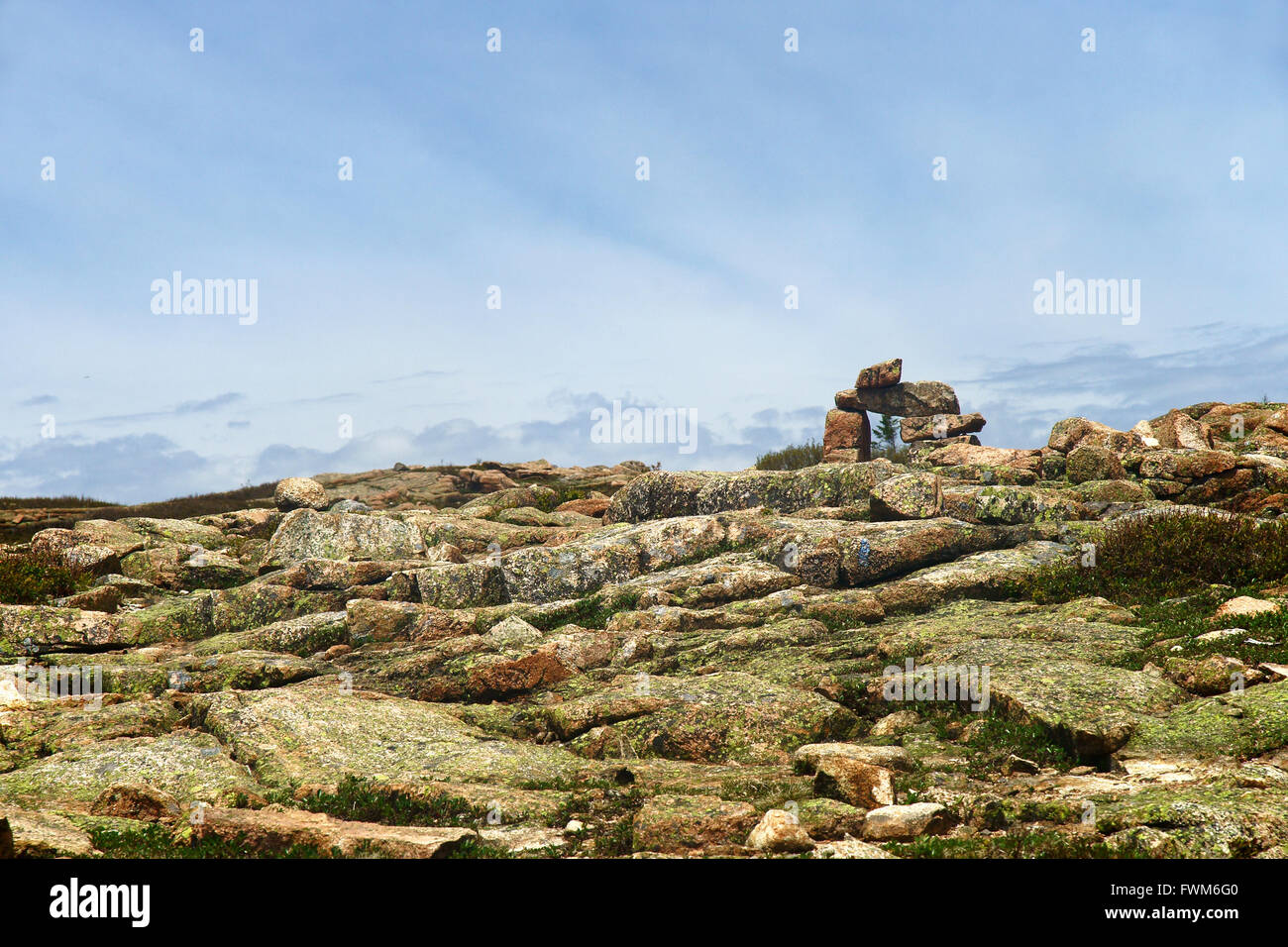 Stony ground landscape with caring in a bright spring day Stock Photo ...