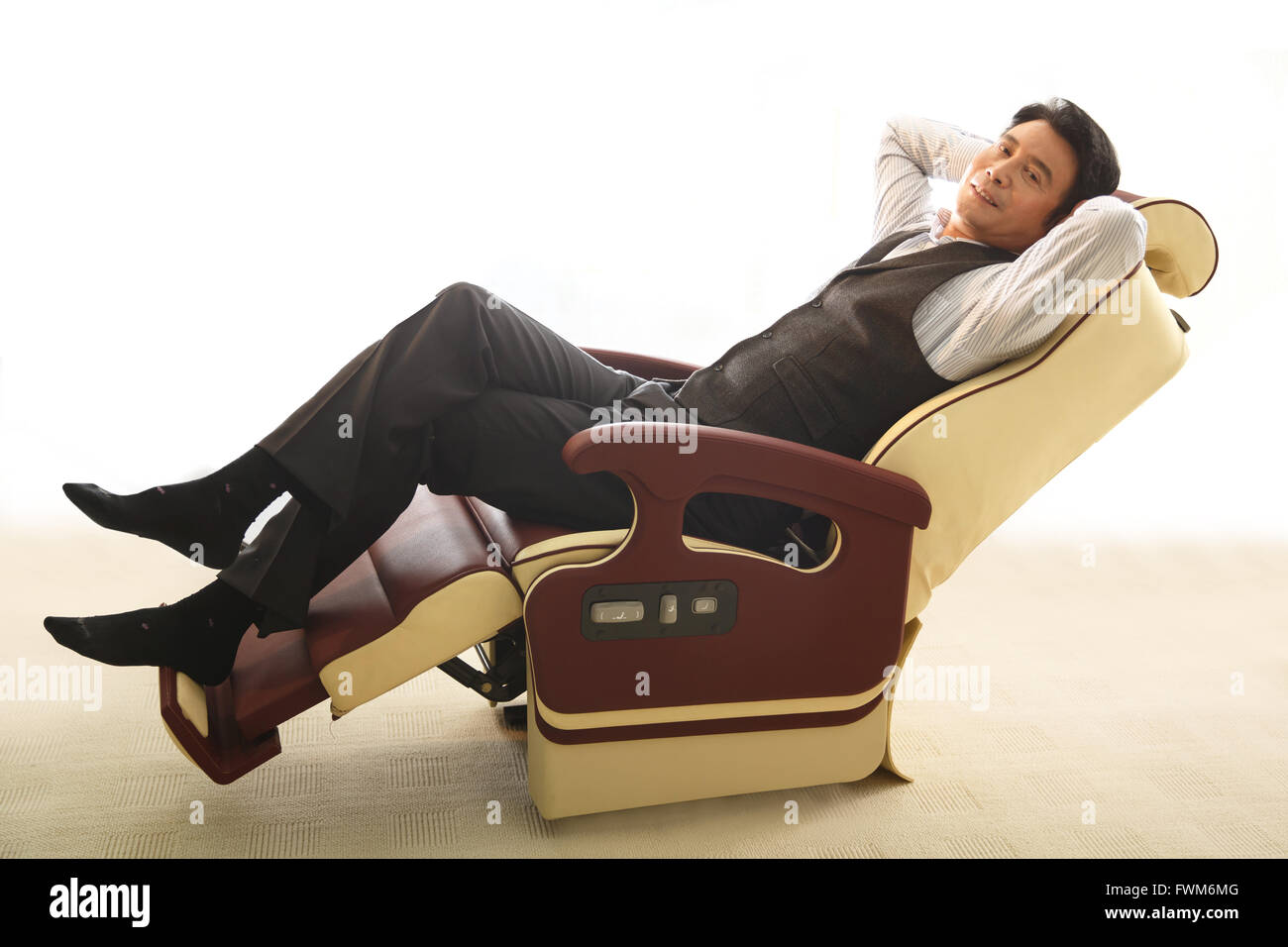 Business people lean on the chair Stock Photo - Alamy