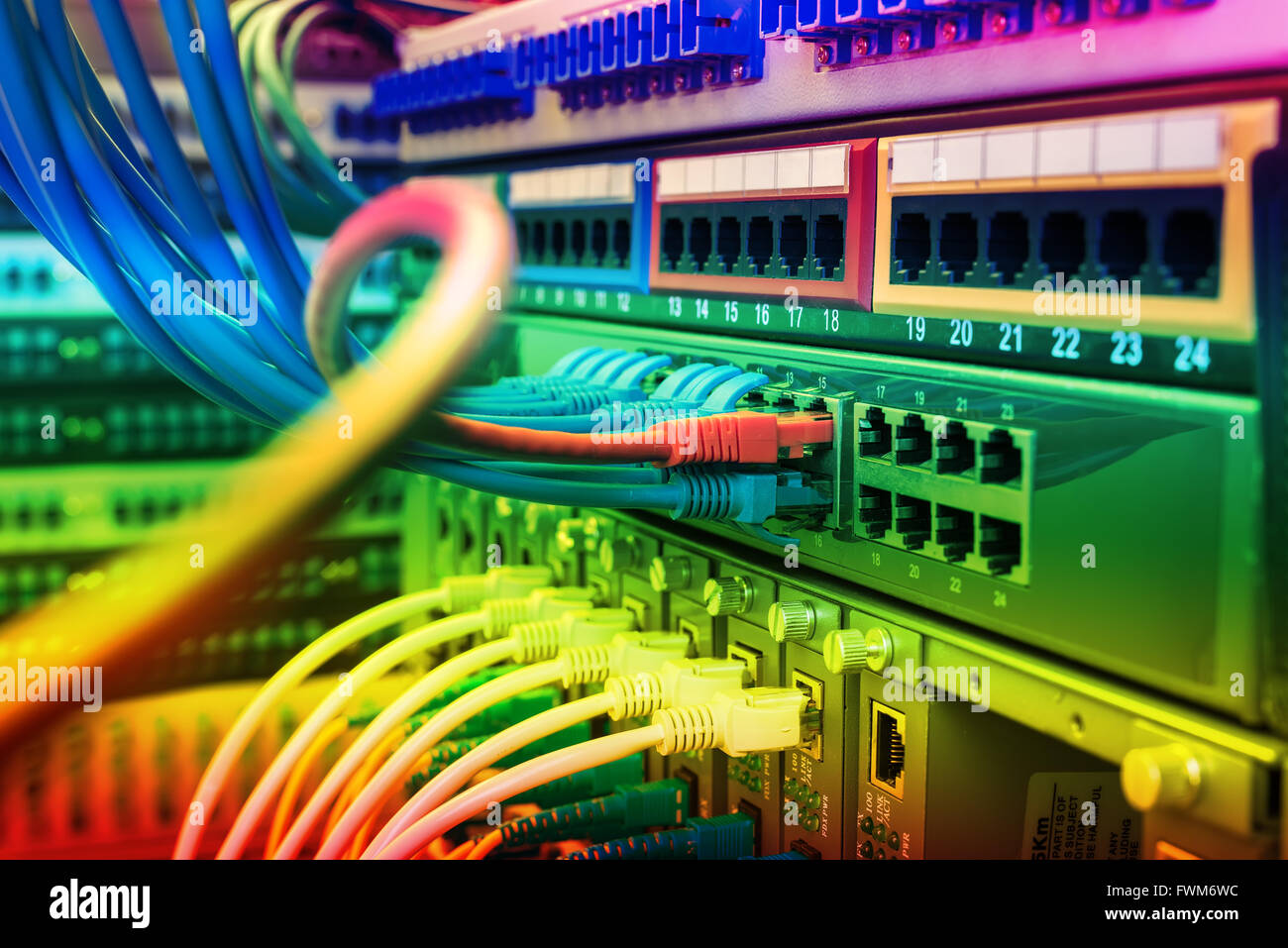 Network switch and ethernet cables,Data Center Concept Stock Photo - Alamy