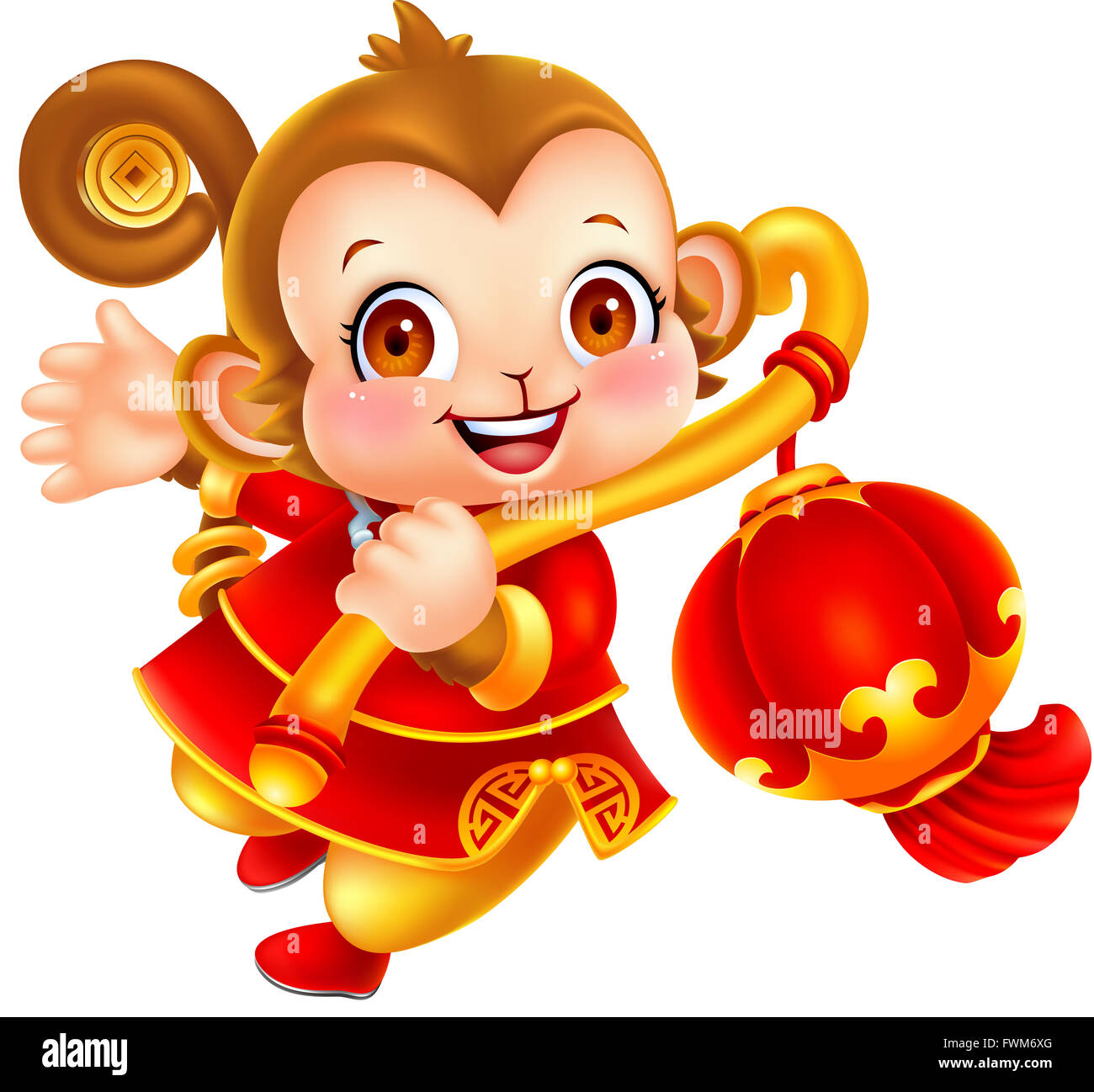 Monkey year illustration Stock Photo - Alamy