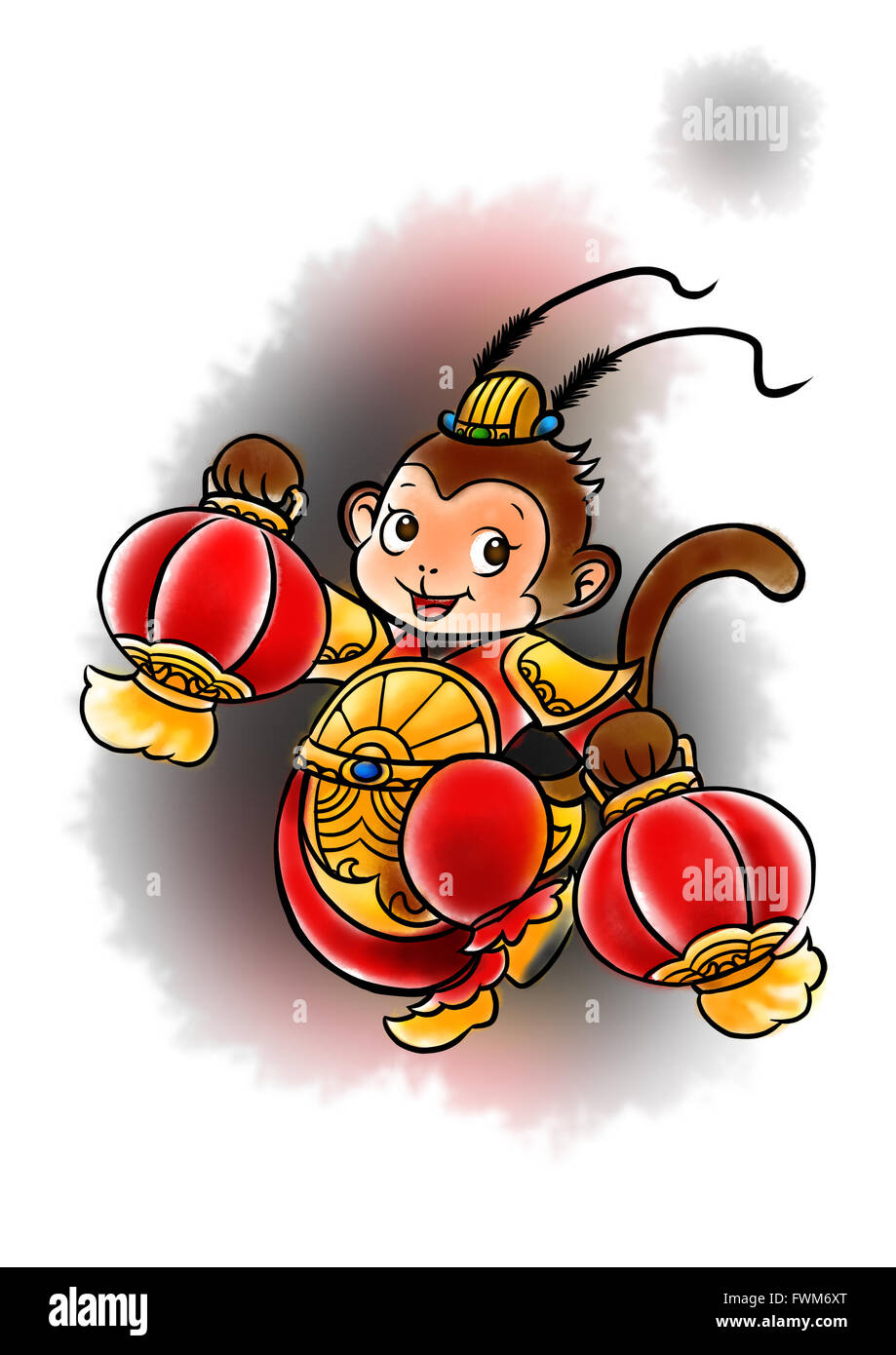 Monkey year illustration Cut Out Stock Images & Pictures - Alamy