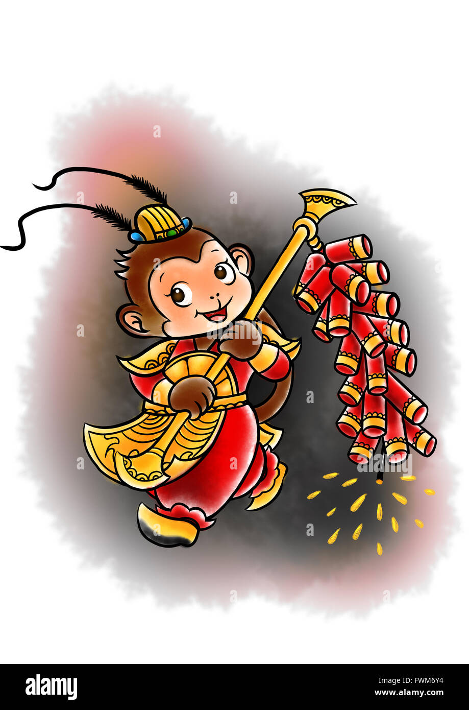 Monkey and tradition Cut Out Stock Images & Pictures - Alamy