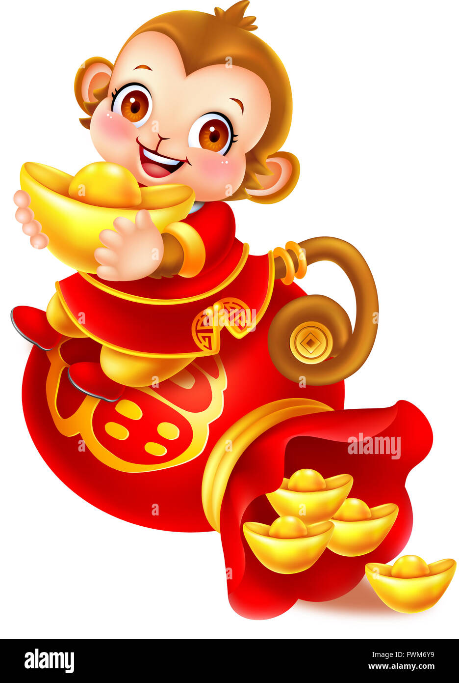 Monkey year illustration Stock Photo - Alamy