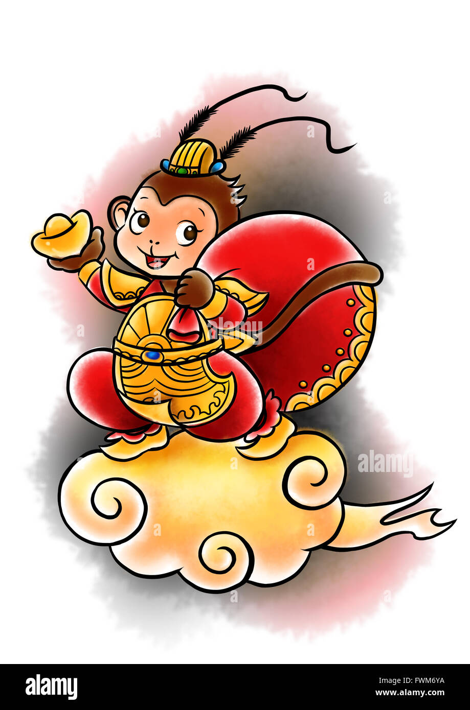 Monkey year illustration Cut Out Stock Images & Pictures - Alamy