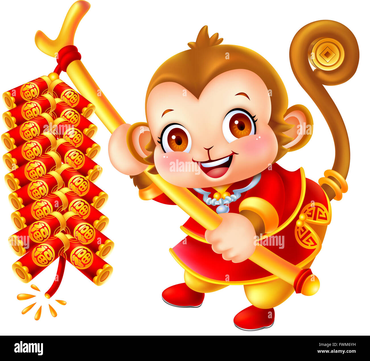Monkey year illustration Stock Photo - Alamy