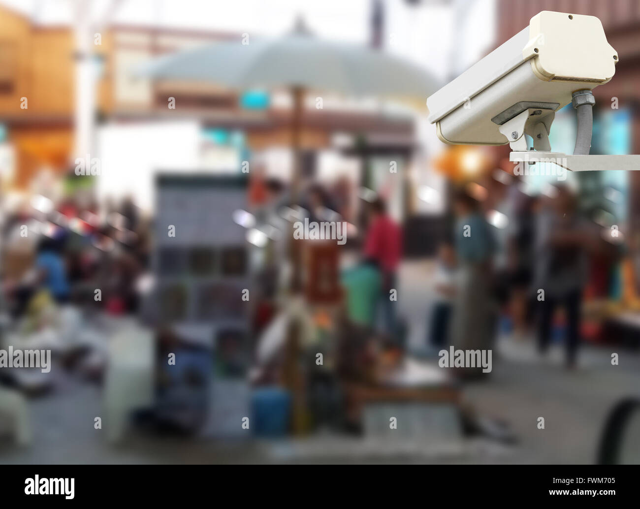 Closeup image of CCTV security camera at shopping center Stock Photo ...