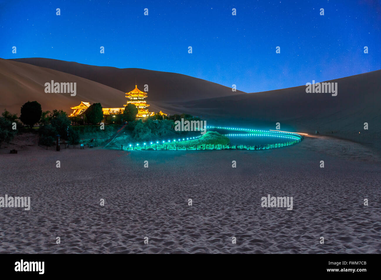 Gansu province Dunhuang Mingsha Crescent Spring,China Stock Photo - Alamy