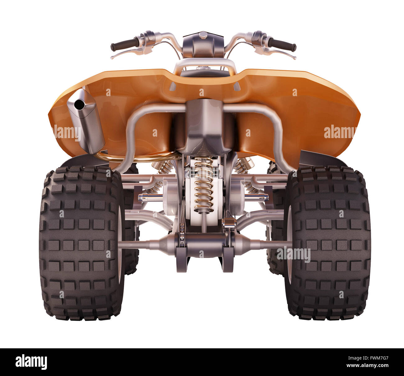 ATV quad bike isolated on white background Stock Photo - Alamy