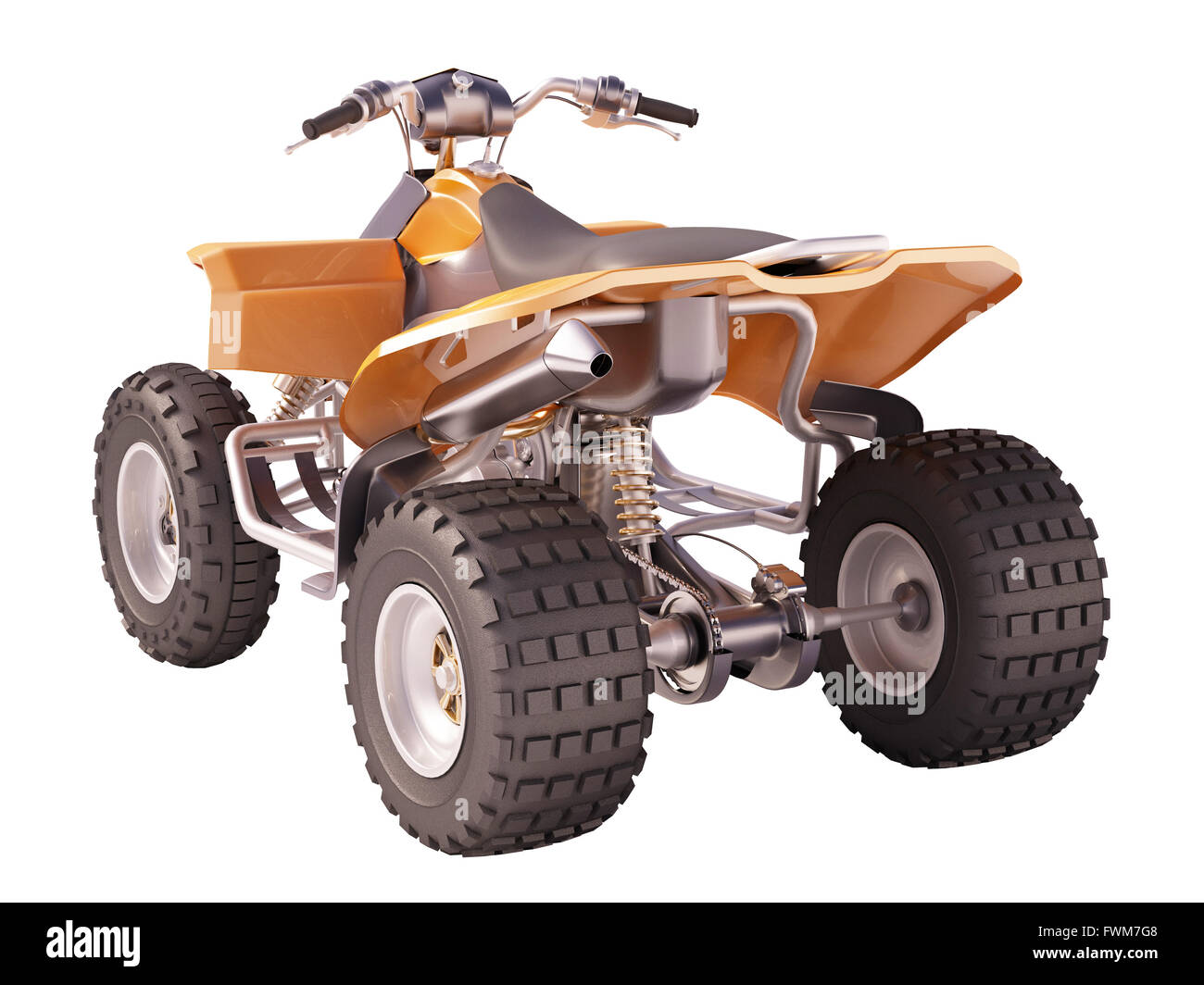 ATV quad bike isolated on white background Stock Photo - Alamy