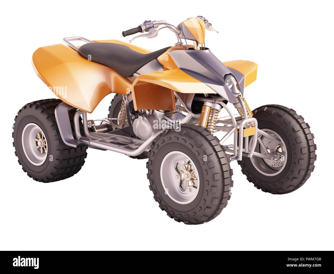 ATV quad bike isolated on white background Stock Photo - Alamy