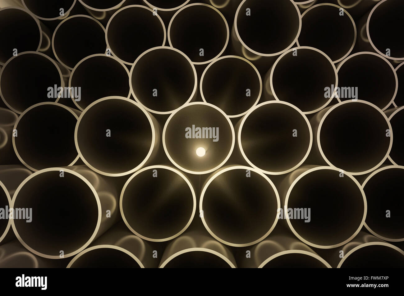 Round metal pipes. industrial 3d illustration Stock Photo - Alamy