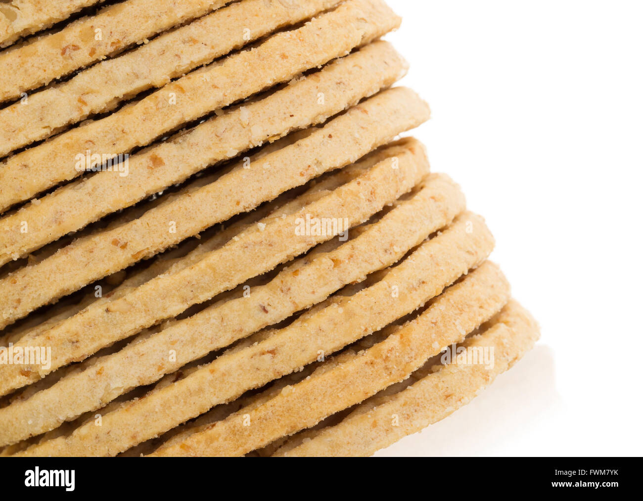 Stack of small cookies isolated on a white background Stock Photo - Alamy