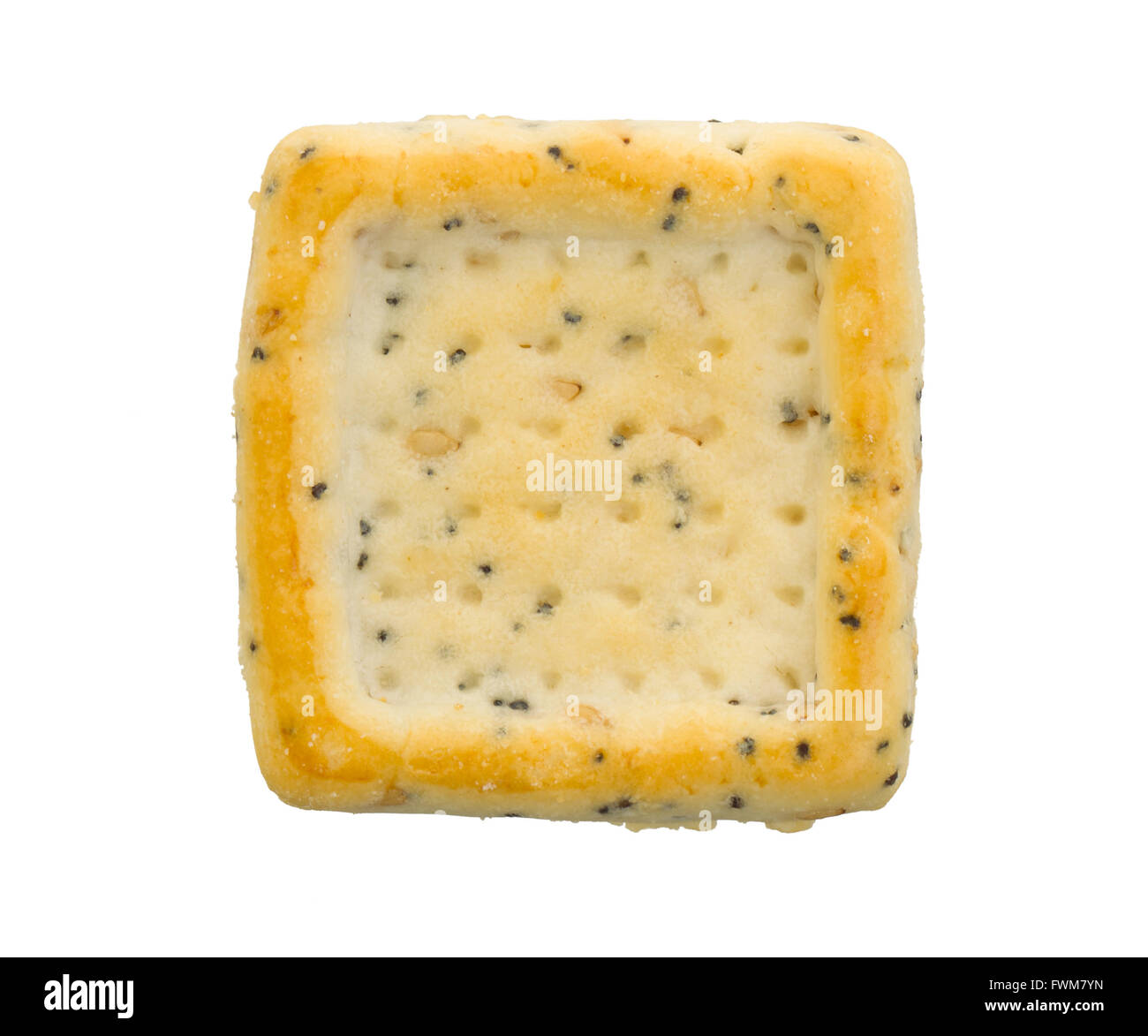 Simple square cracker isolated on a white background Stock Photo - Alamy
