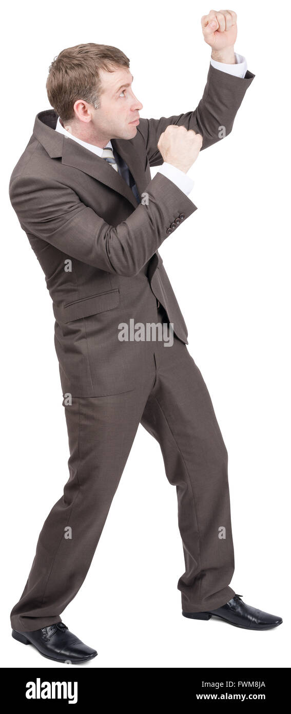 Man standing side view suit Cut Out Stock Images & Pictures - Alamy