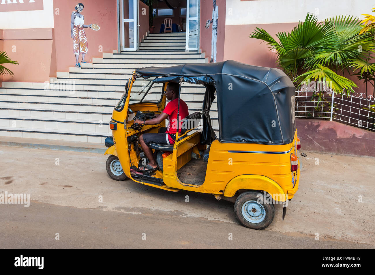 Traditional taxi customers waiting at the entrance to the restaurant at ...
