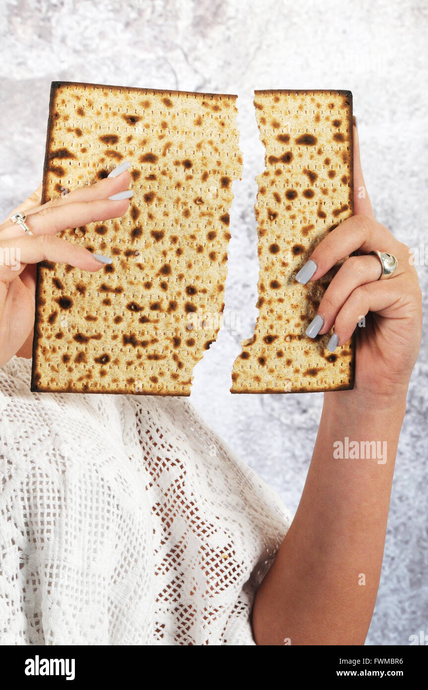 Broken Matzo - Passover Stock Photo - Alamy