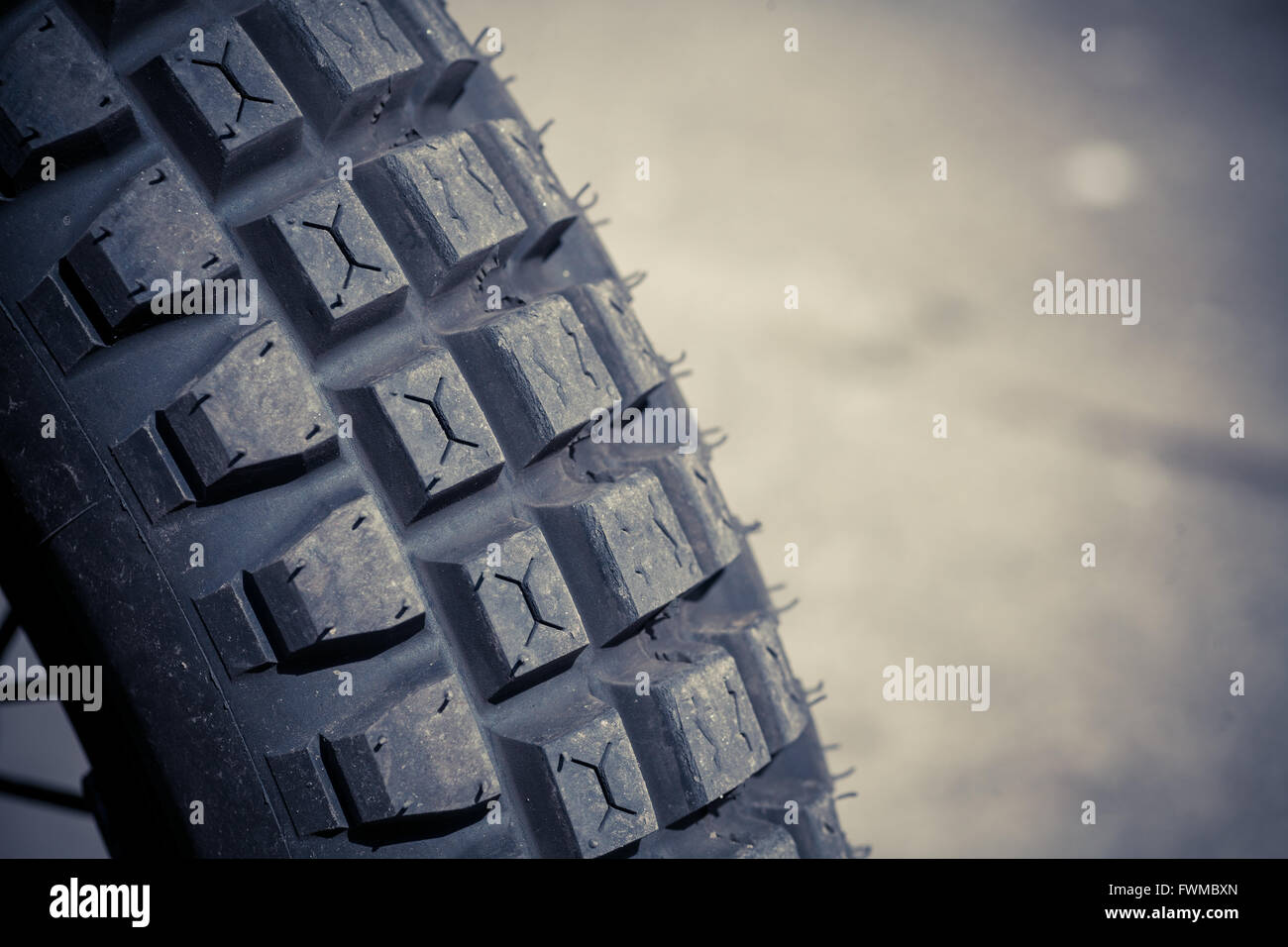 Color image of an off-road trial motorcycle tire Stock Photo - Alamy