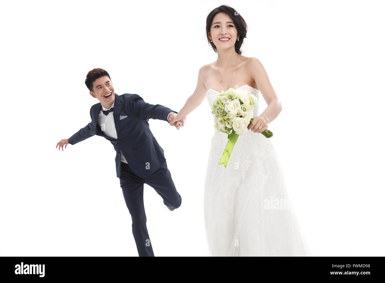 Beautiful bride groom holding Cut Out Stock Images & Pictures - Alamy