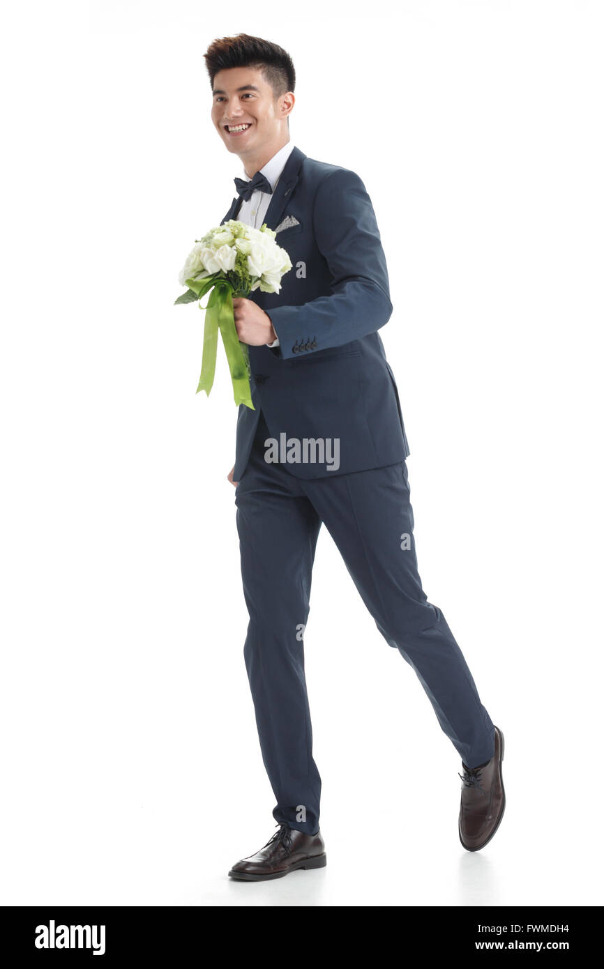 Side view cheerful groom hi-res stock photography and images - Alamy