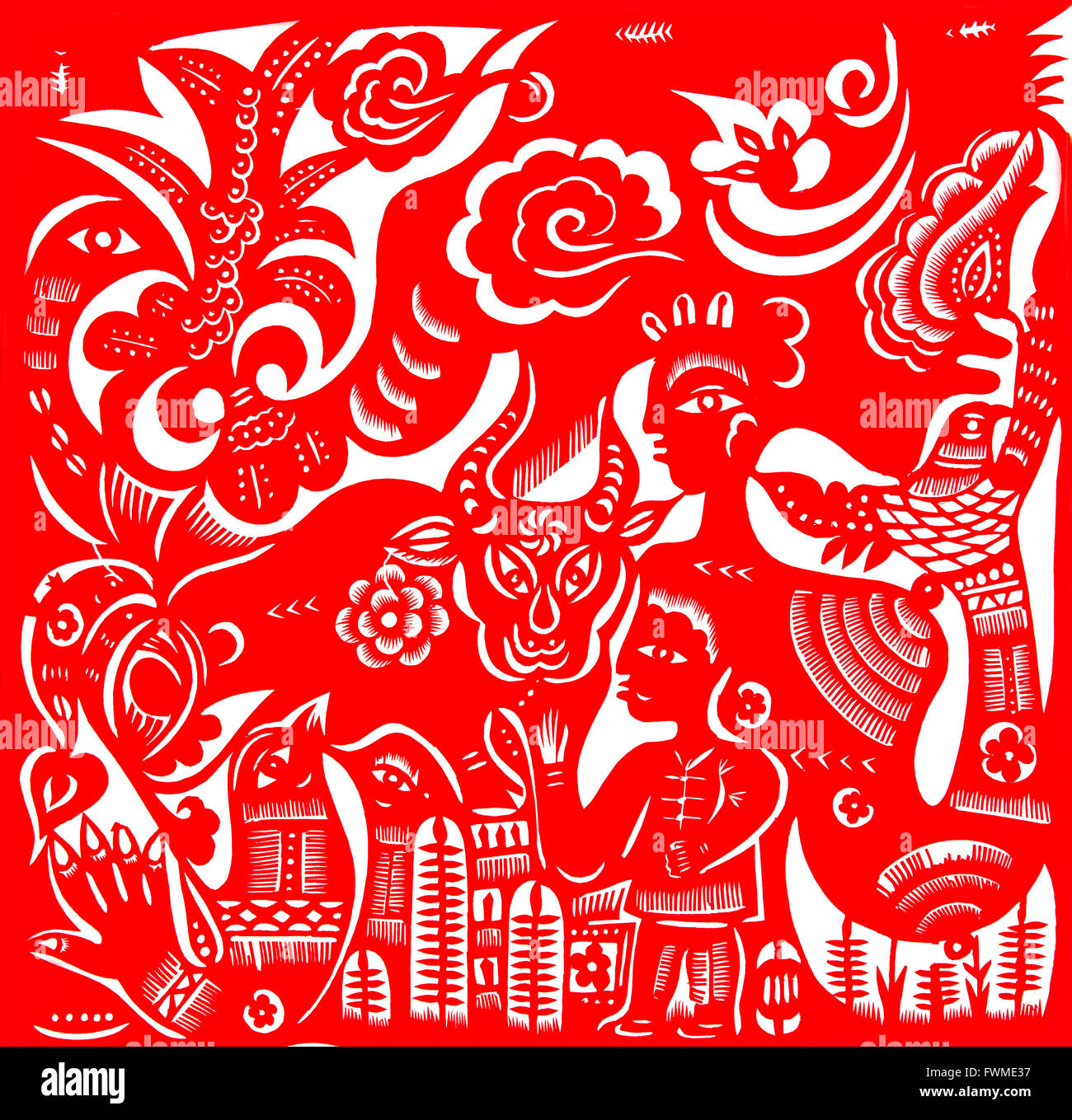 Chinese paper cutting art Stock Photo - Alamy