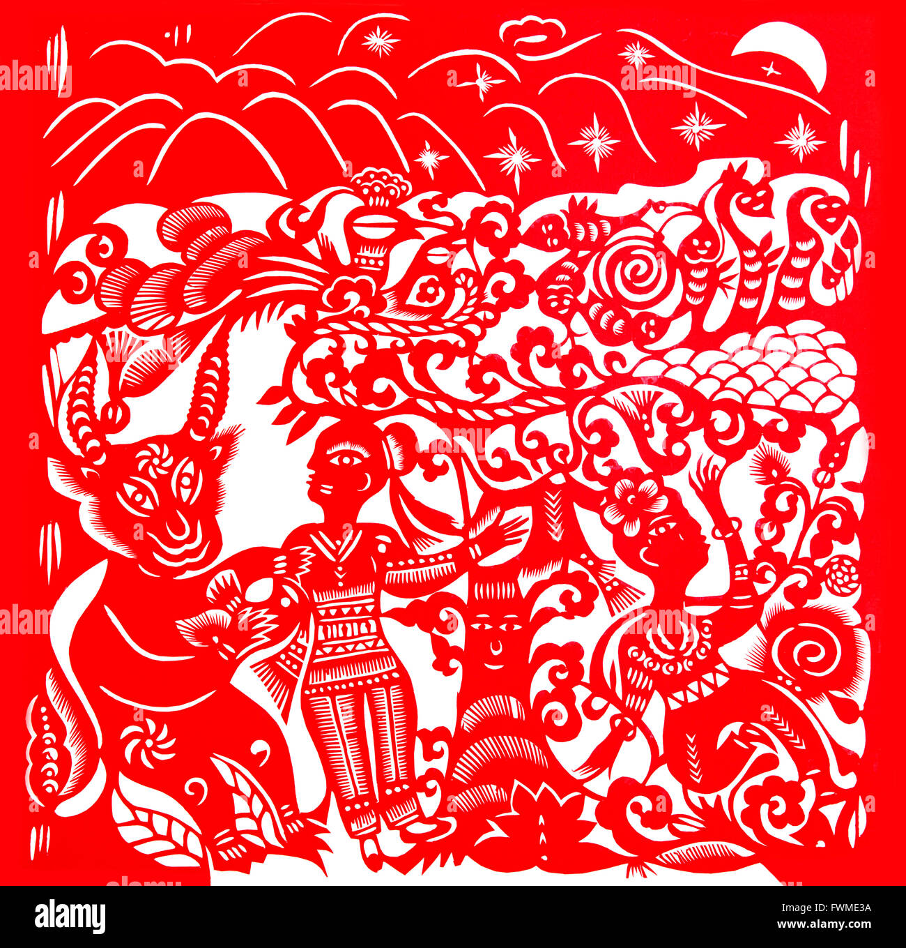 Chinese paper cutting art Stock Photo - Alamy