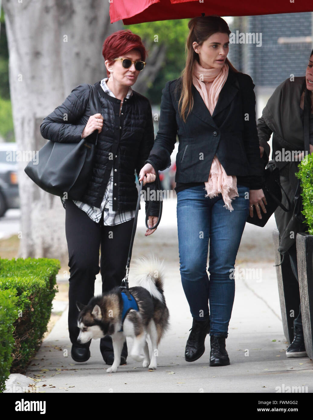Sharon Osbourne out with a friend and her daughter Aimee Osbourne in ...