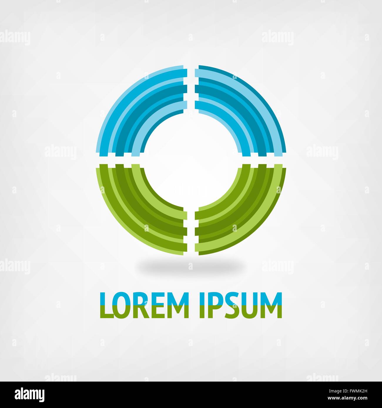circle logo design template in blue and green colors. vector ...