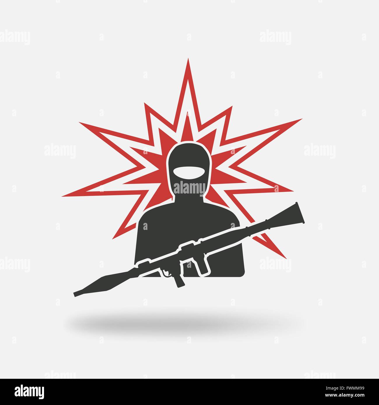terrorist with grenade launcher. vector illustration - eps 10 Stock ...