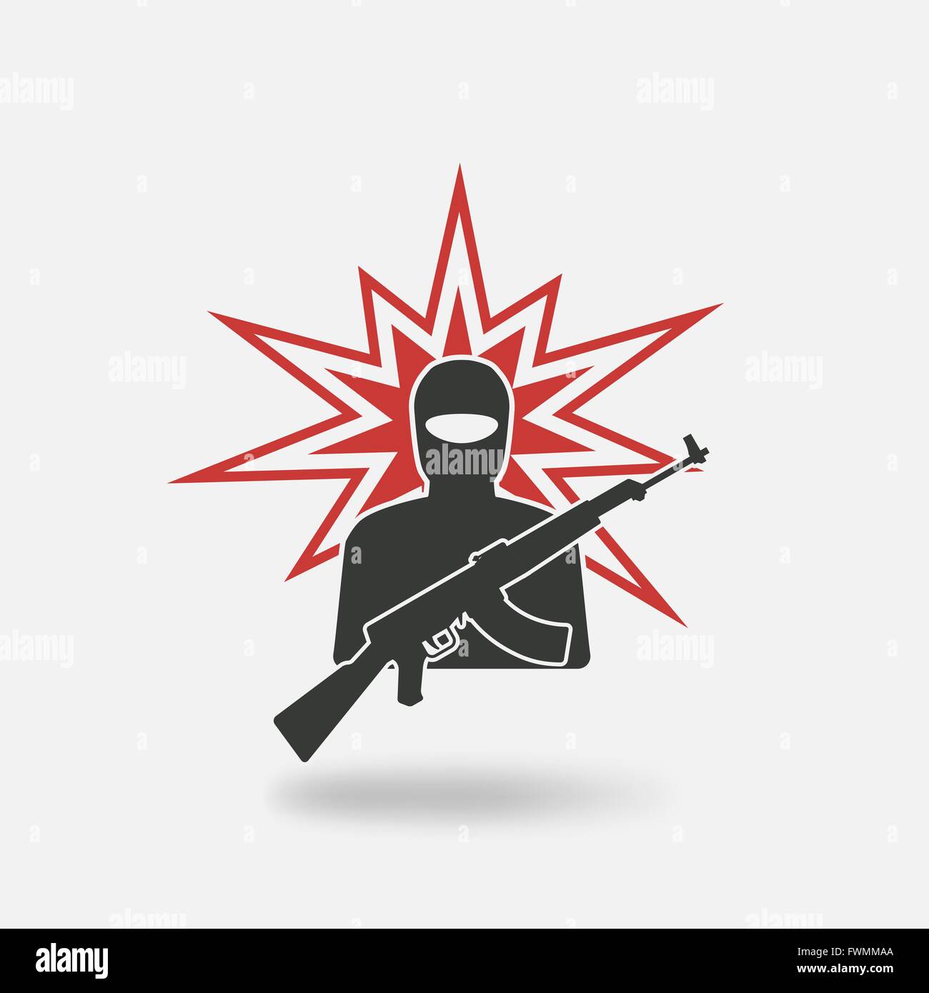 terrorist with gun. vector illustration - eps 10 Stock Vector Image ...
