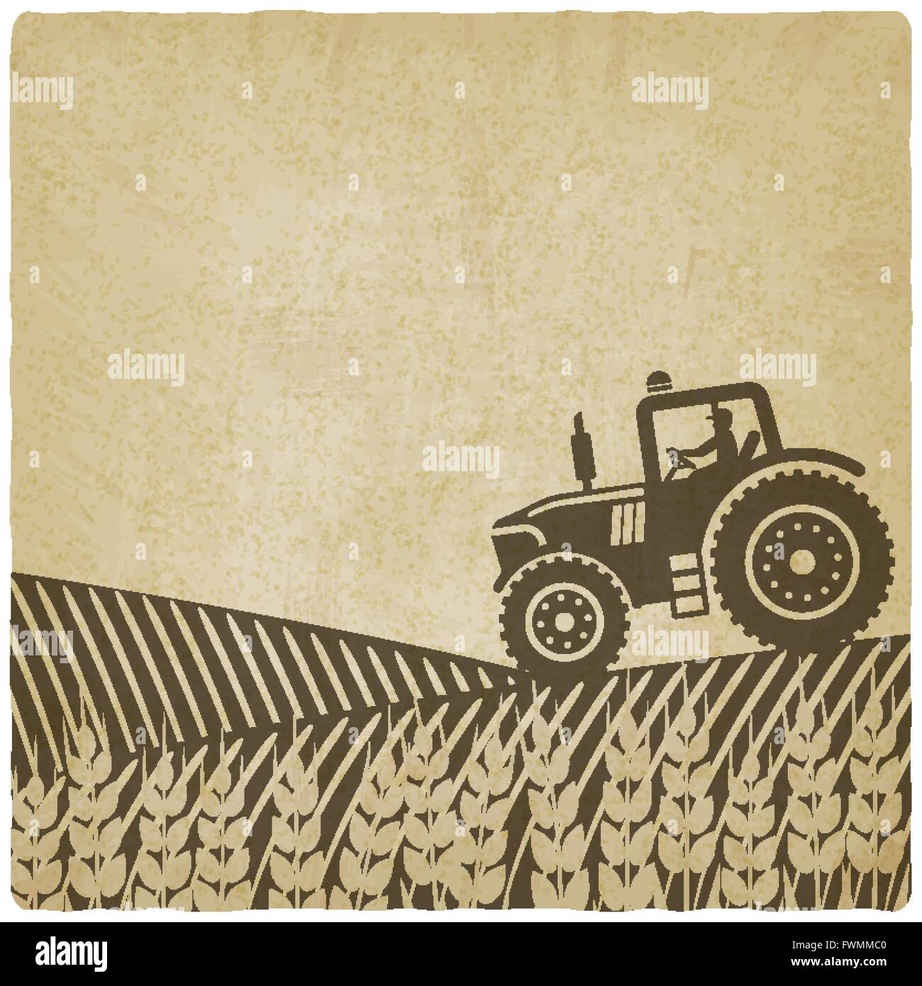 Tractor in field Stock Vector Images - Alamy