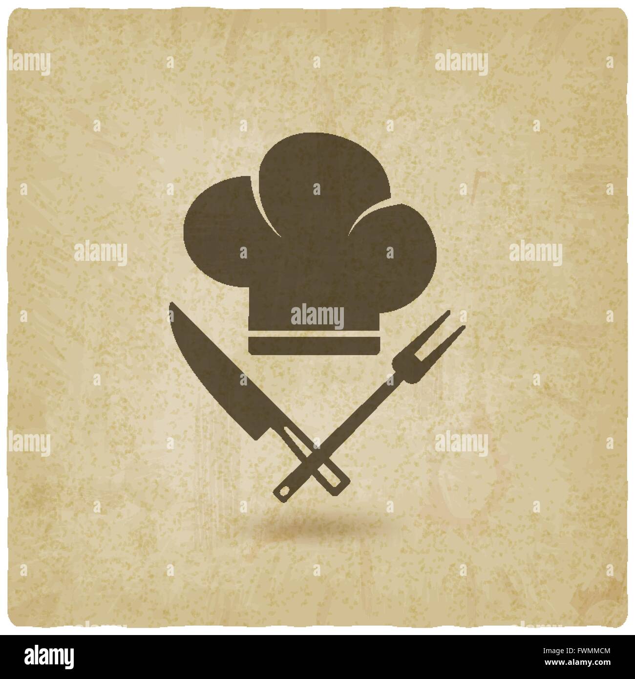 chef hat. cooking symbols old background. vector illustration - eps 10 ...