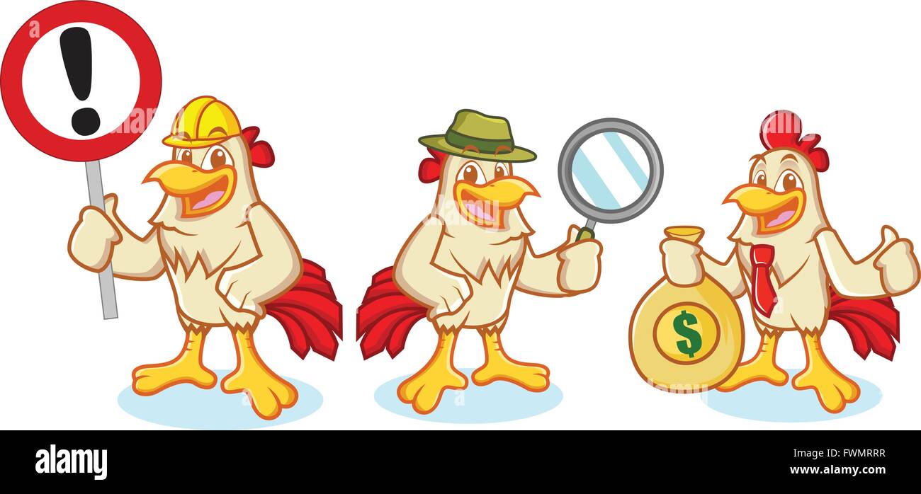 Chicken Mascot Vector with sign Stock Vector Image & Art - Alamy