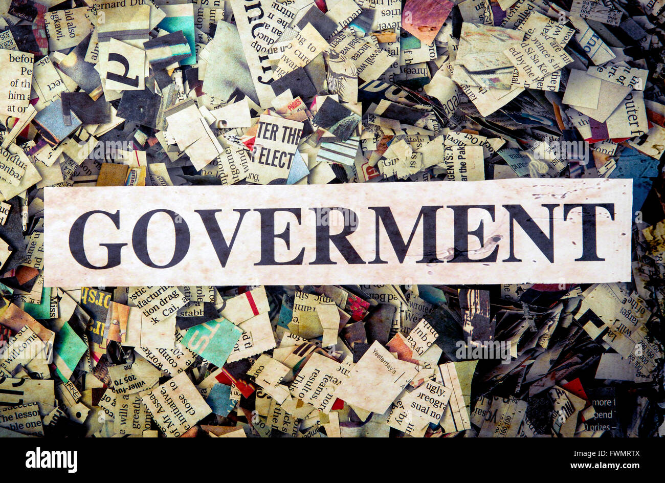 political words on Newspaper confetti Stock Photo - Alamy