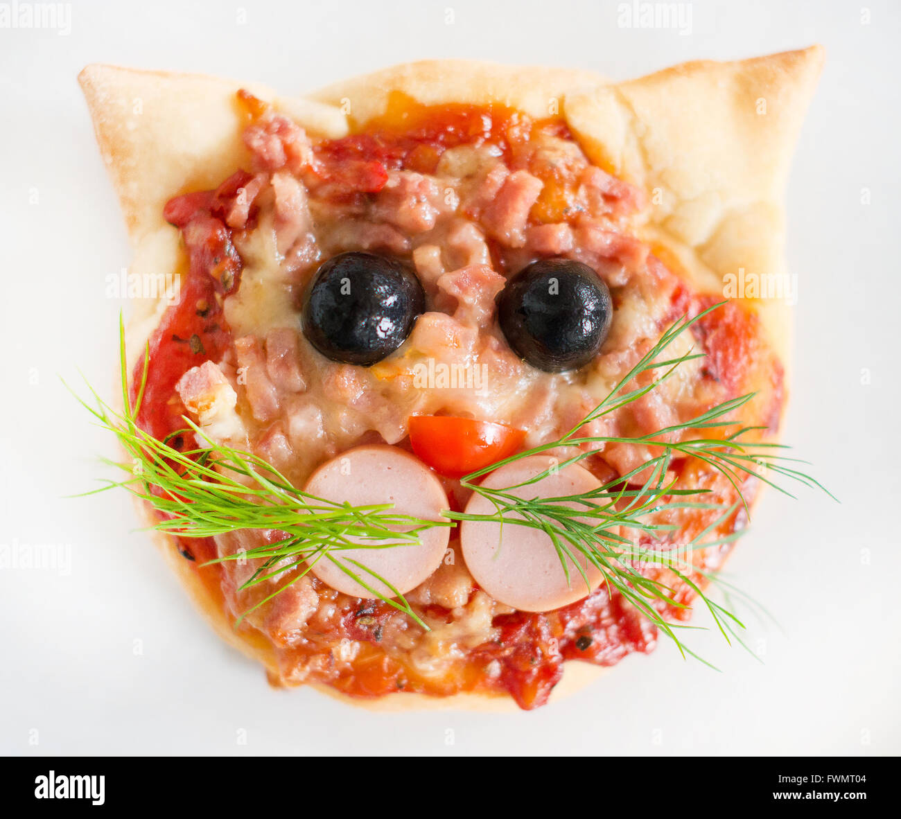 Handmade pizza in the form of cat Stock Photo - Alamy