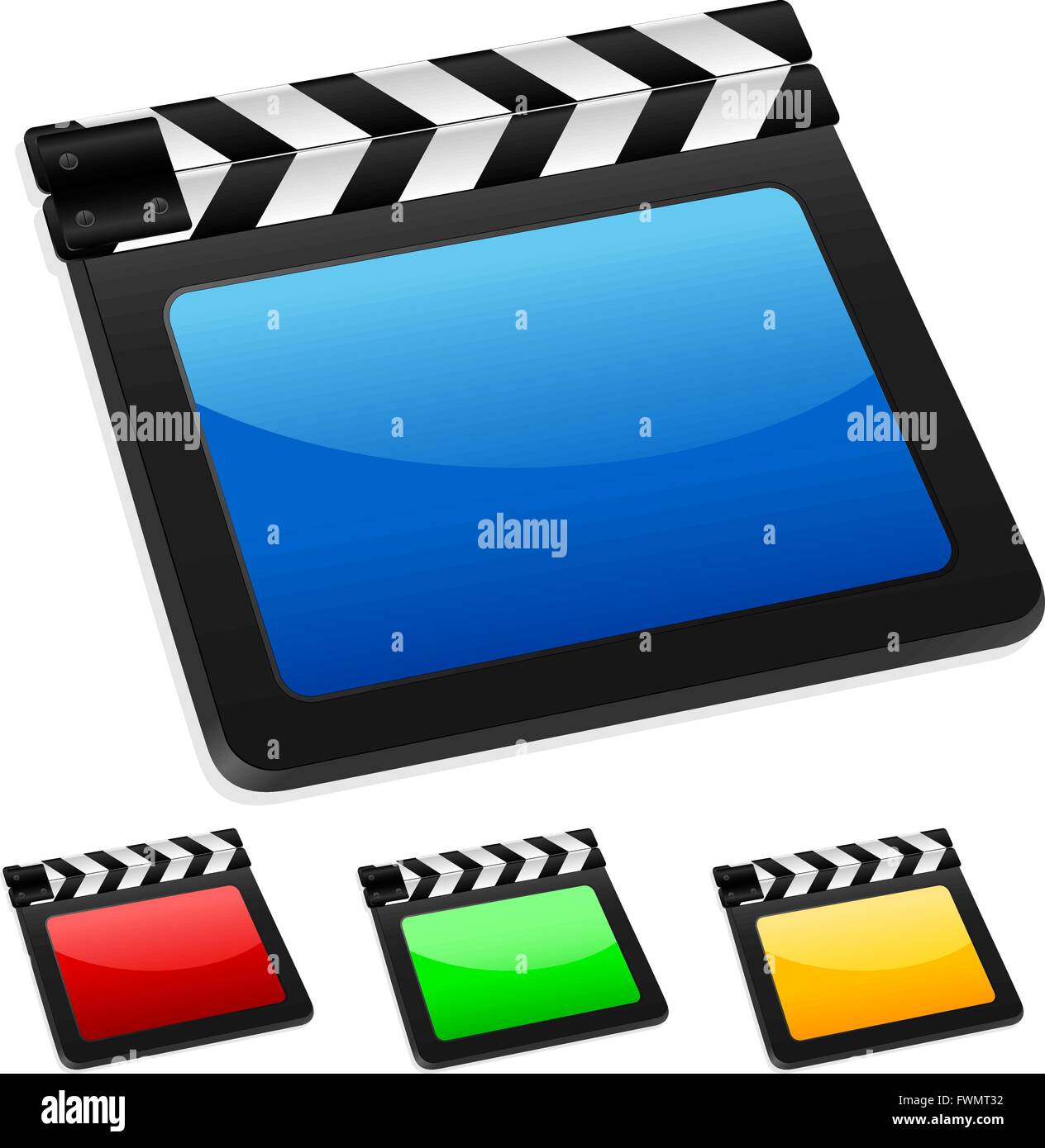 3D digital movie clapper board. Vector illustration Stock Vector Image ...