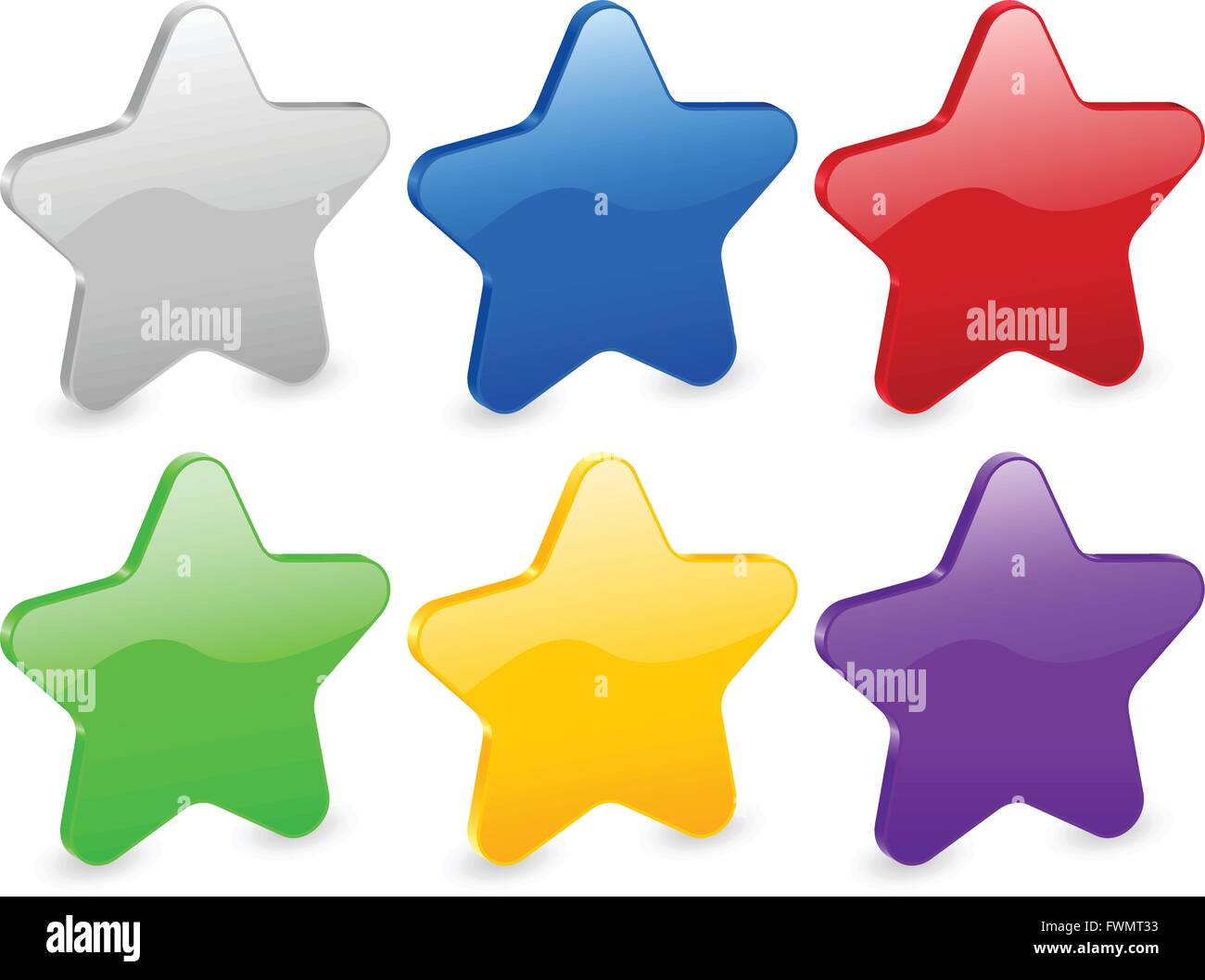 3D star icon isolated on white background. Vector illustration Stock ...