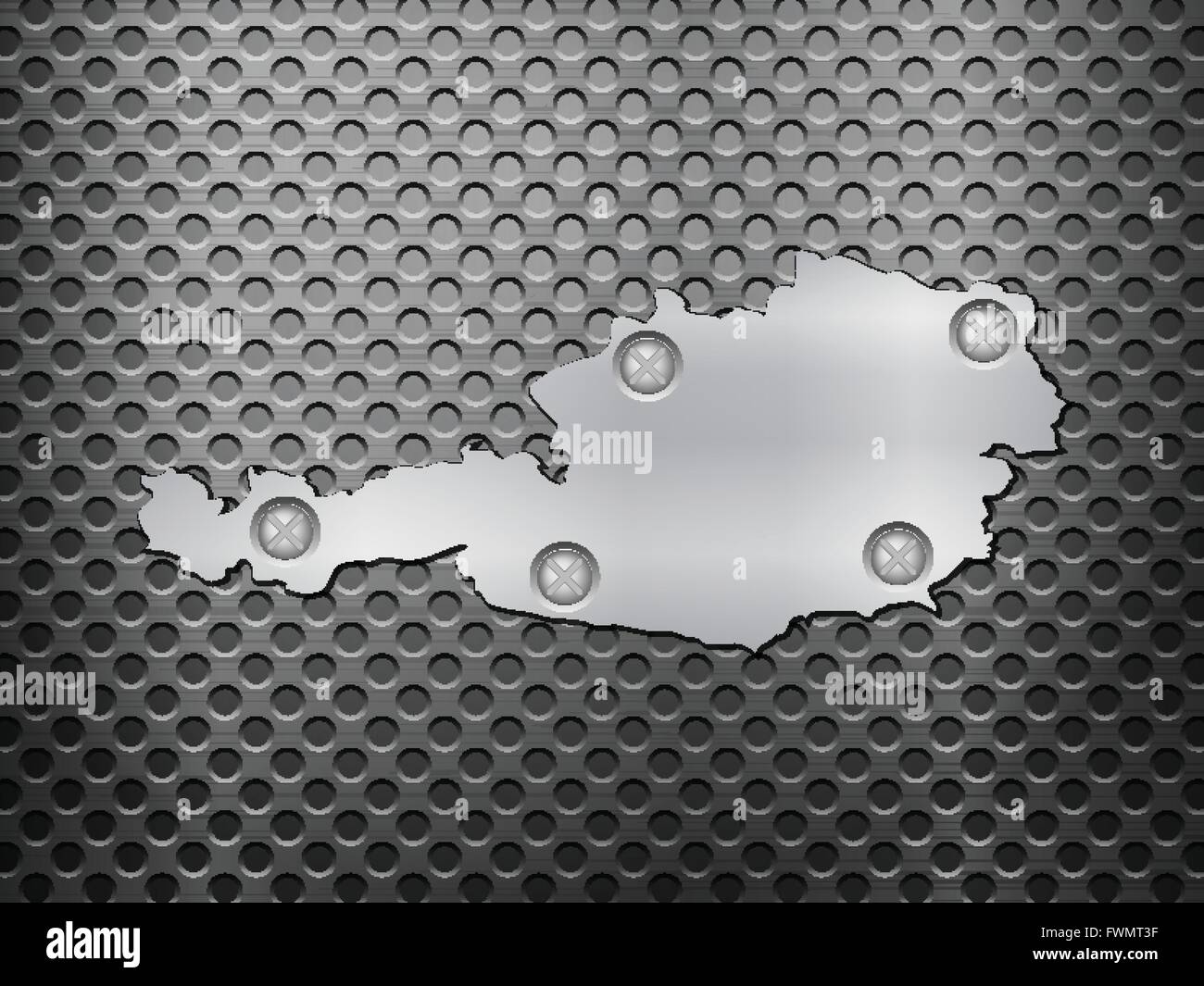 Austria metal map on a black metal grid Stock Vector Image & Art - Alamy