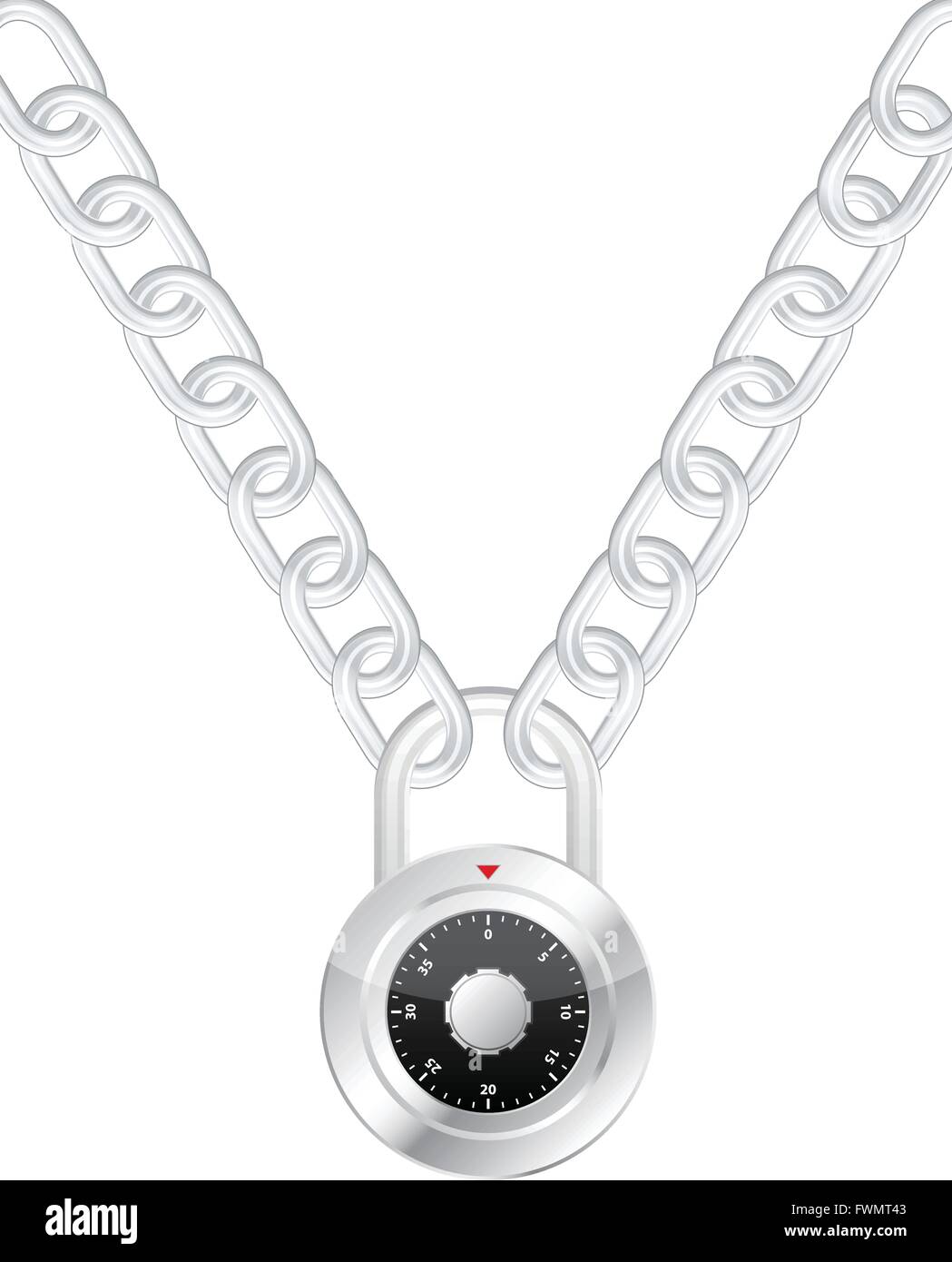Chain with lock Stock Vector Images - Alamy