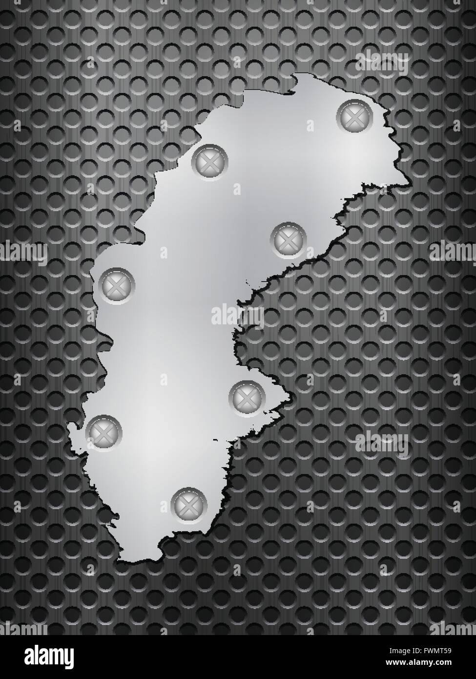 Sweden metal map on a black metal grid Stock Vector Image & Art - Alamy