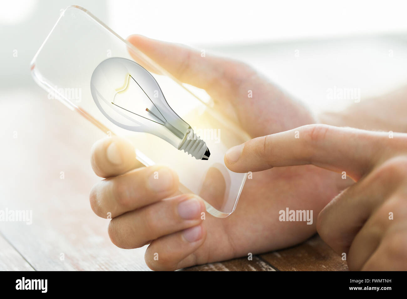 Closeup light bulb sign hi-res stock photography and images - Alamy