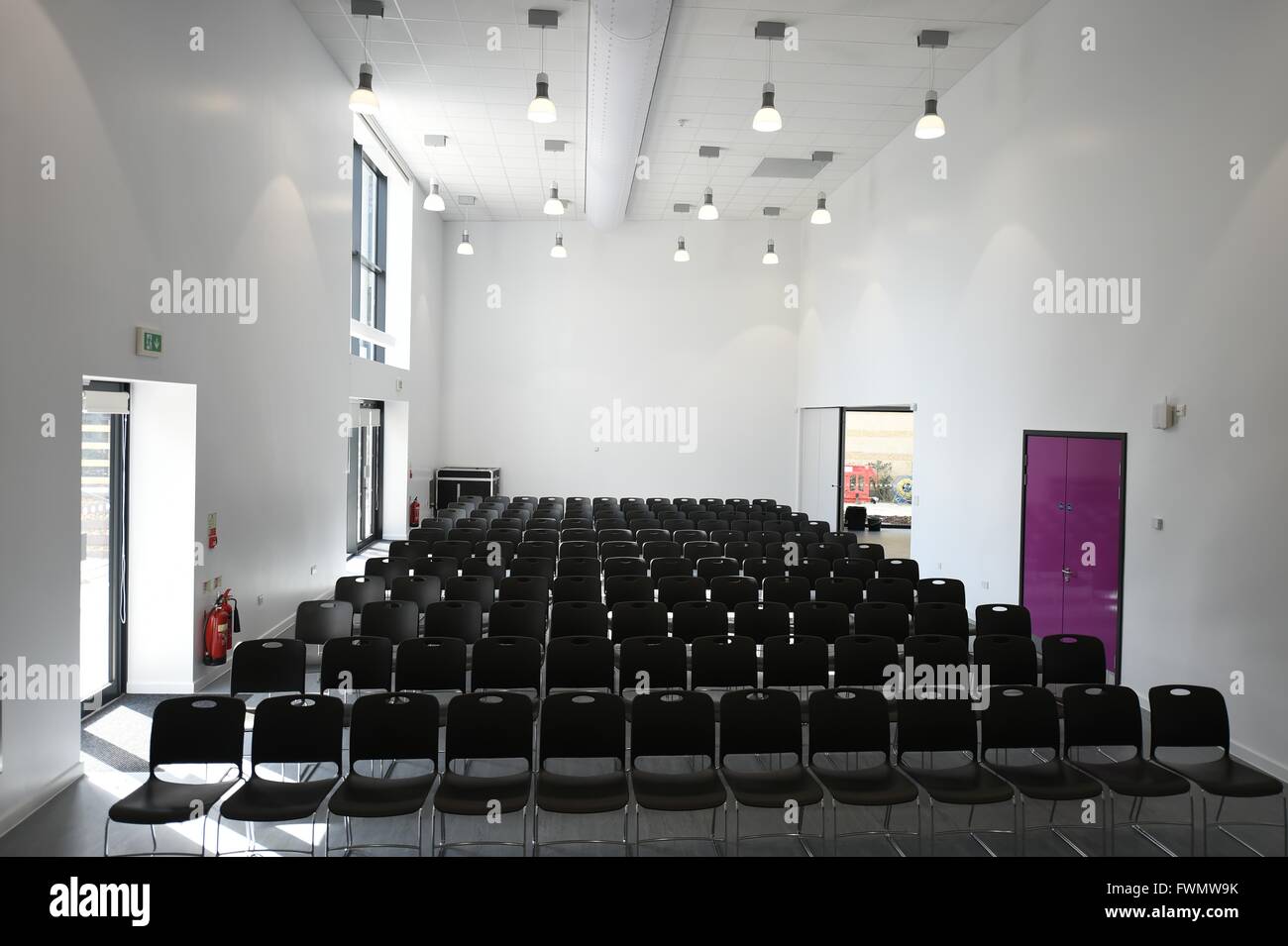 School assembly chairs hi-res stock photography and images - Alamy