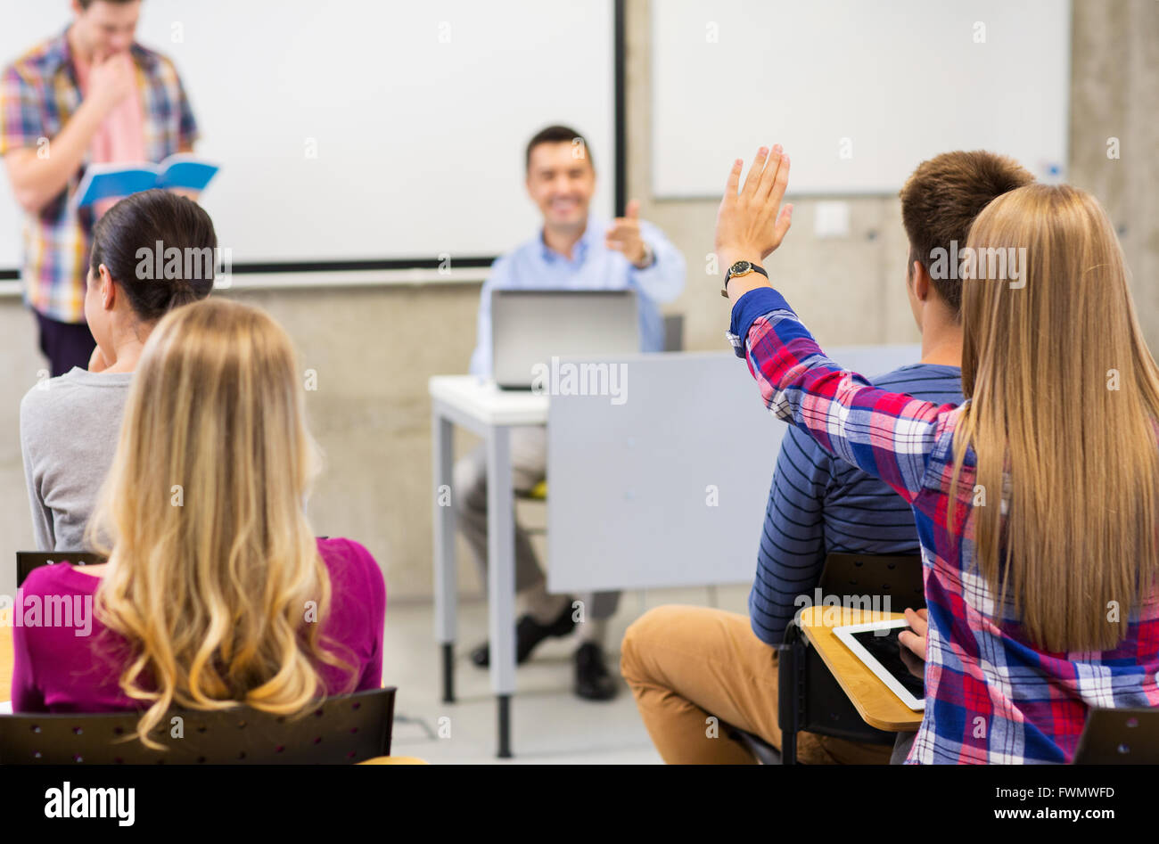 group of students in lecture hall Stock Photo - Alamy
