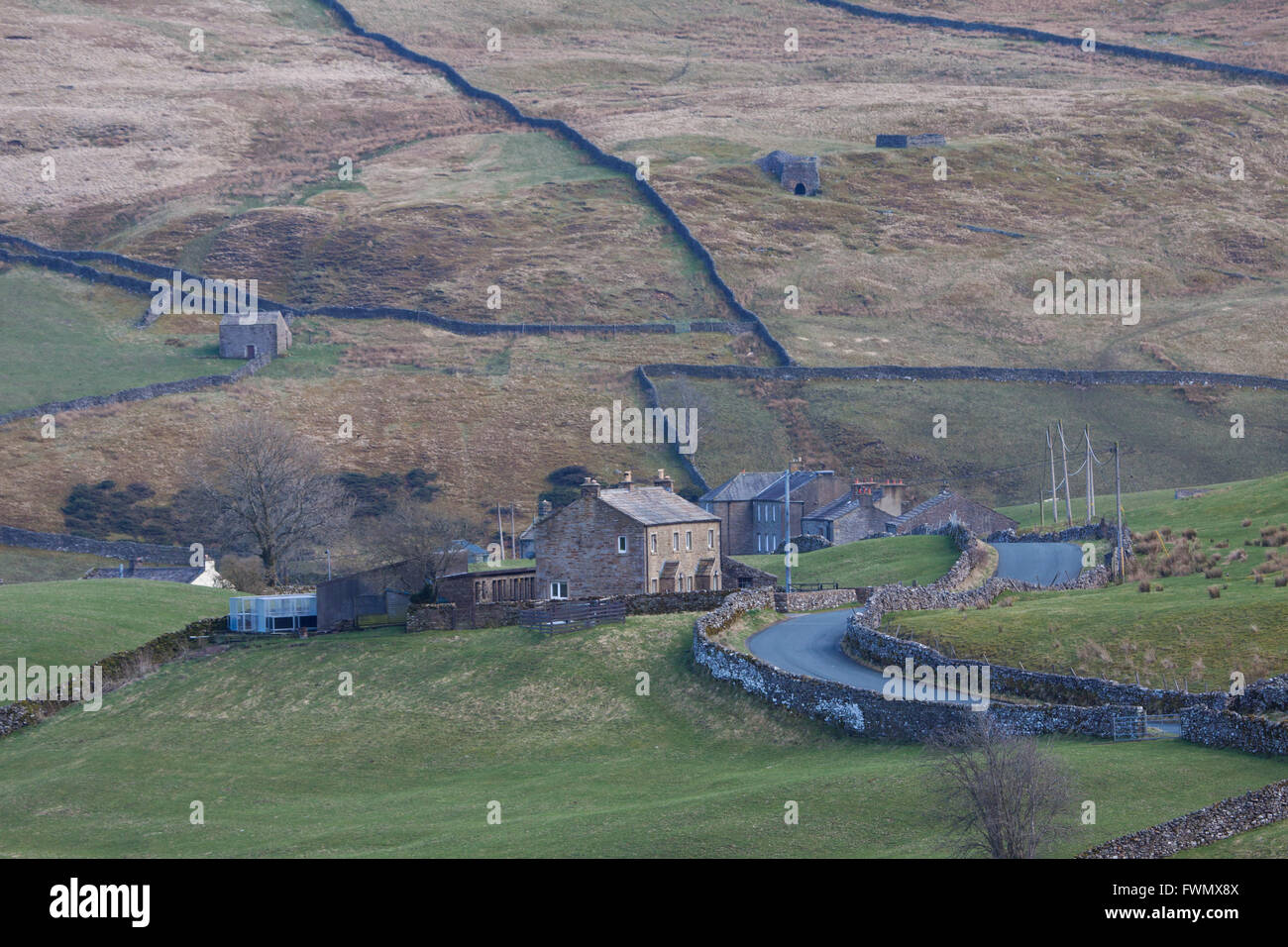 The remote hamlet of Keld at the head of Swaledale in the Yorkshire ...