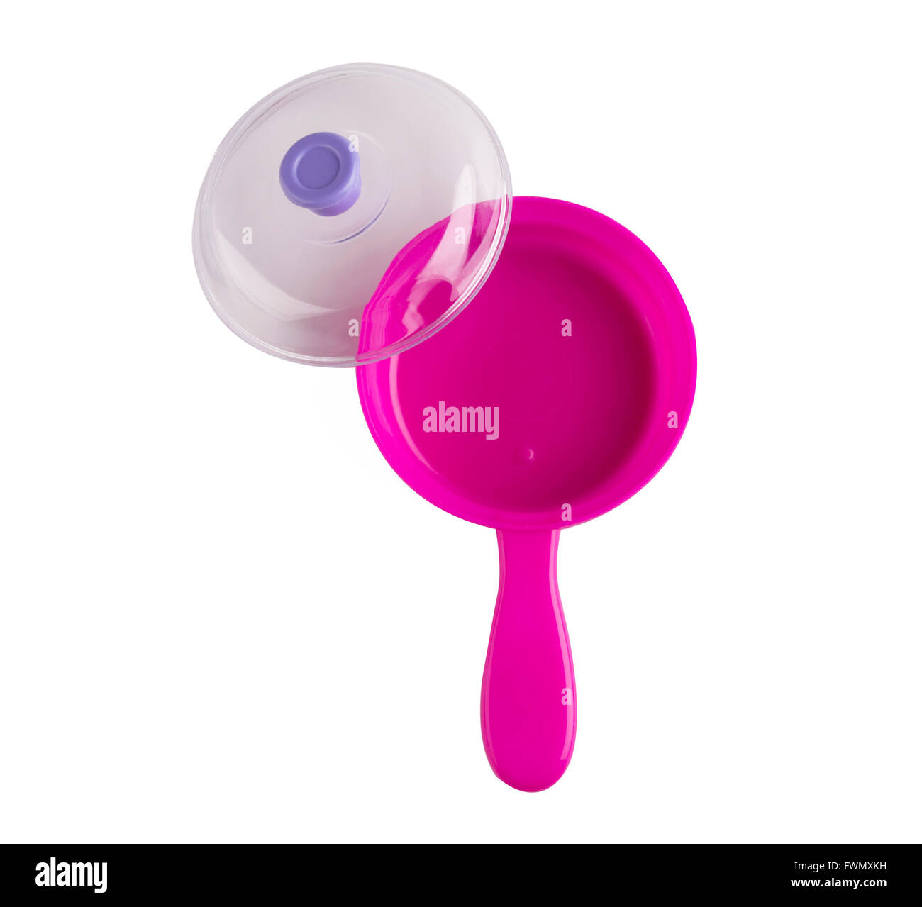 plastic pan toy with lid isolated on white background Stock Photo - Alamy