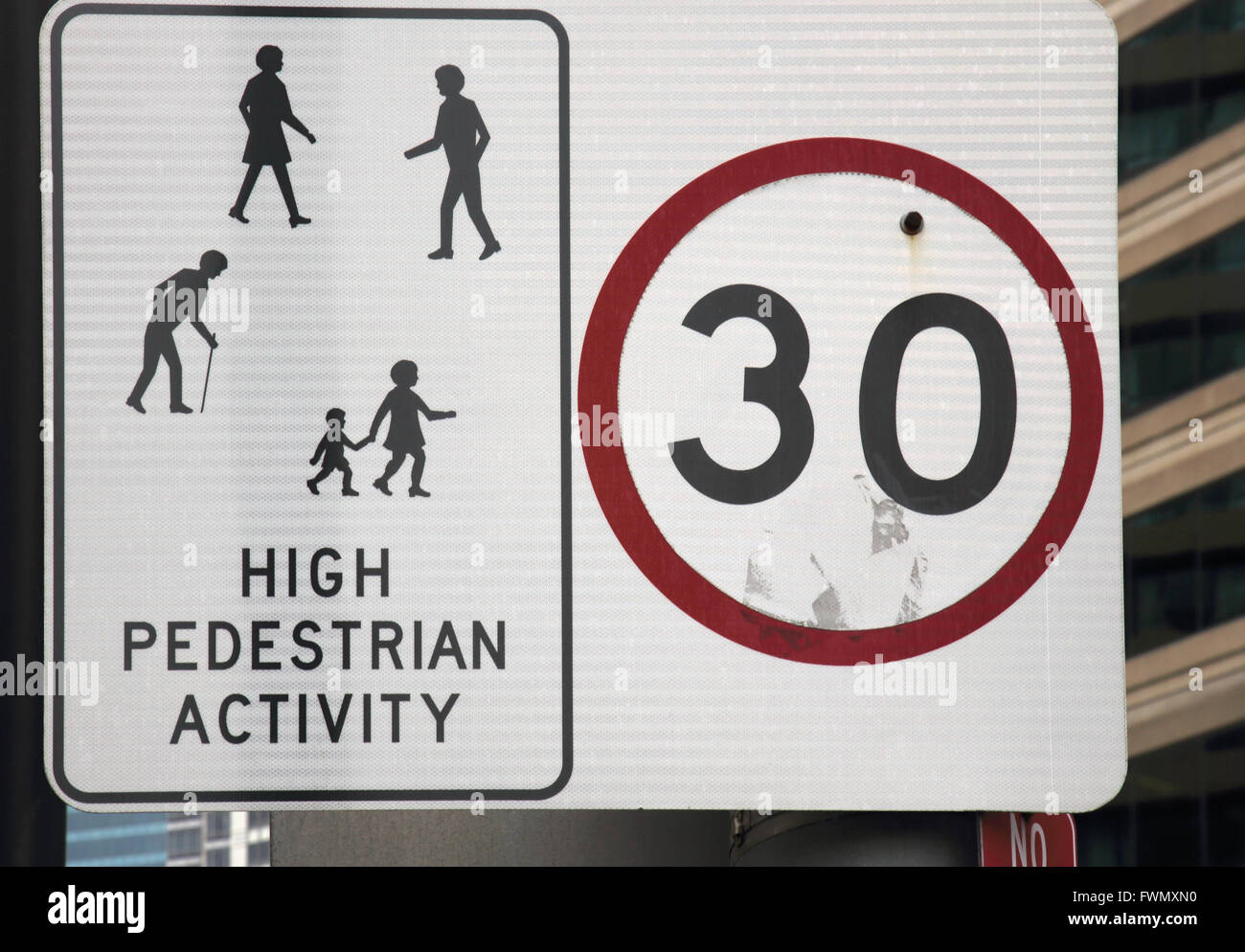 road sign for high pedestrian activity in sydney new south wales ...