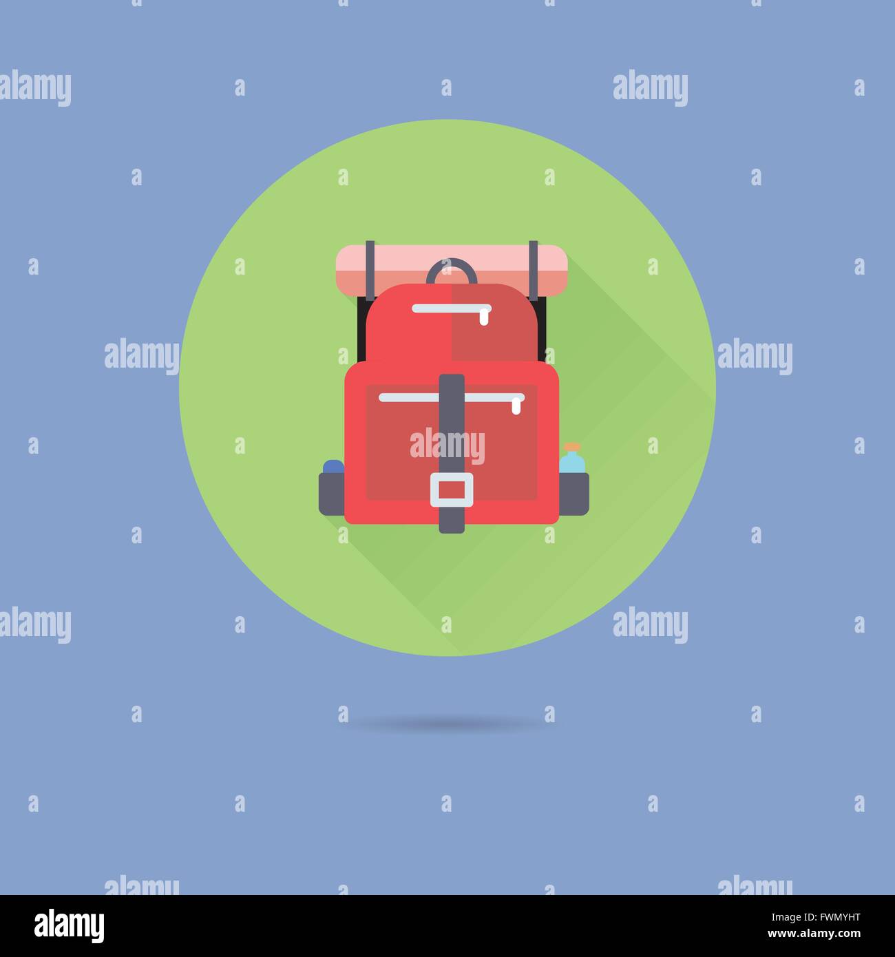 Blue backpack icon shadow Stock Vector Images - Alamy