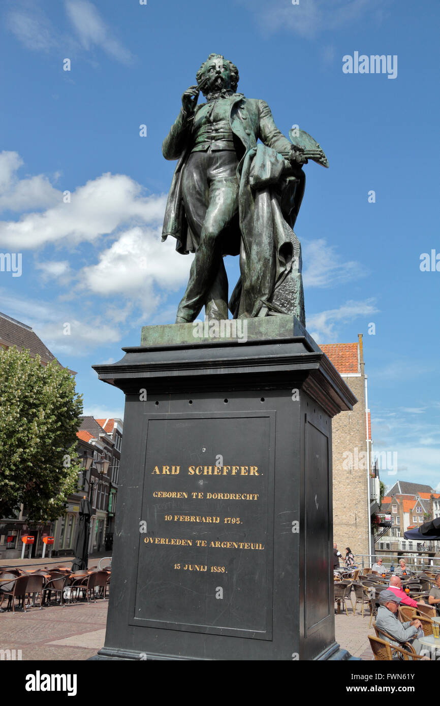 Statue of Ary Scheffer, a Dutch-French Romantic painter, Scheffersplein ...
