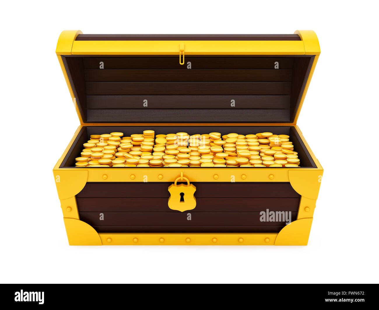 render of a treasure chest, isolated on white Stock Photo - Alamy