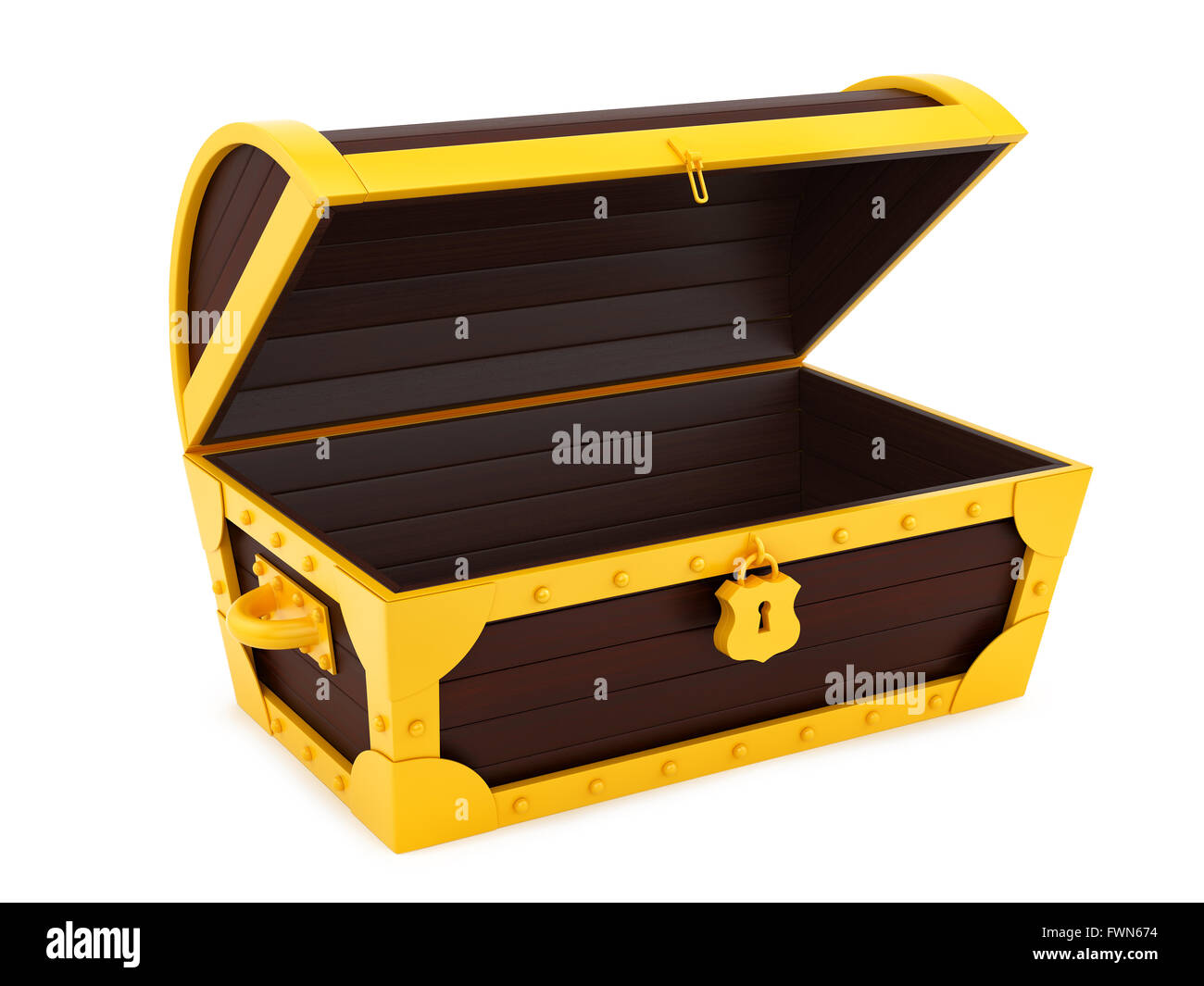render of a treasure chest, isolated on white Stock Photo - Alamy